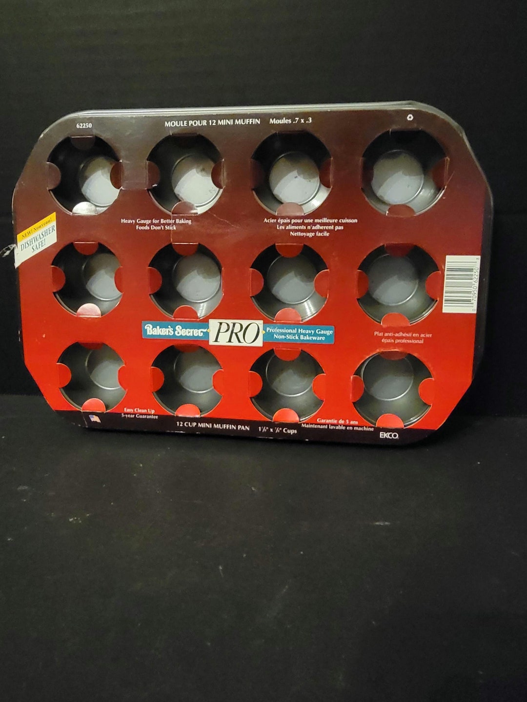 Mini Muffin Tin 12 Cup EKCO Baker's Secret Pro Bakeware 1 7/8 X 7/8 ...