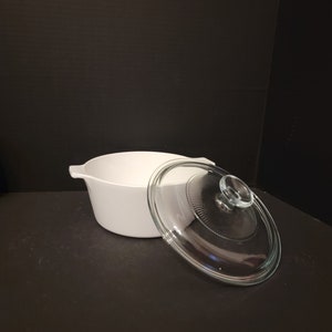 Vintage Corning Ware Round Buffet Server White Casserole Dish W Lid 1 3 ...