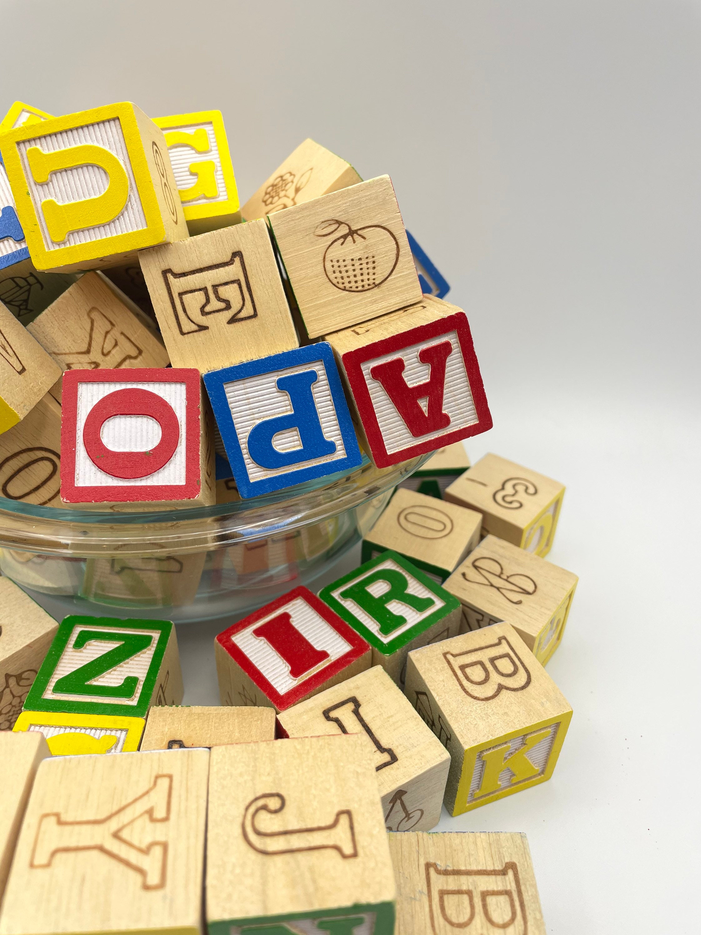 Vintage Wood Alphabet Blocks ABC Blocks Vintage Wood Block | Etsy