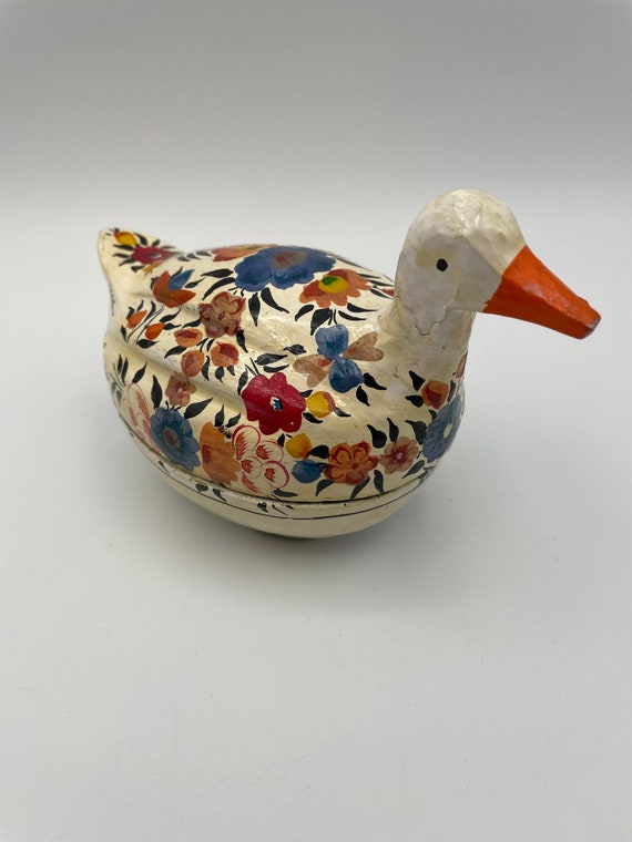 Handmade Paper Mache Trinket Box - Egg Shape Keepsak… - Gem