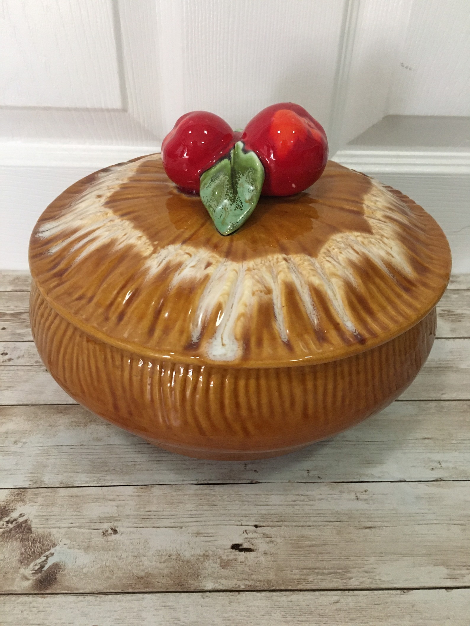 Mid-century Maurice of California Pottery Yellow Covered Casserole Dish ...