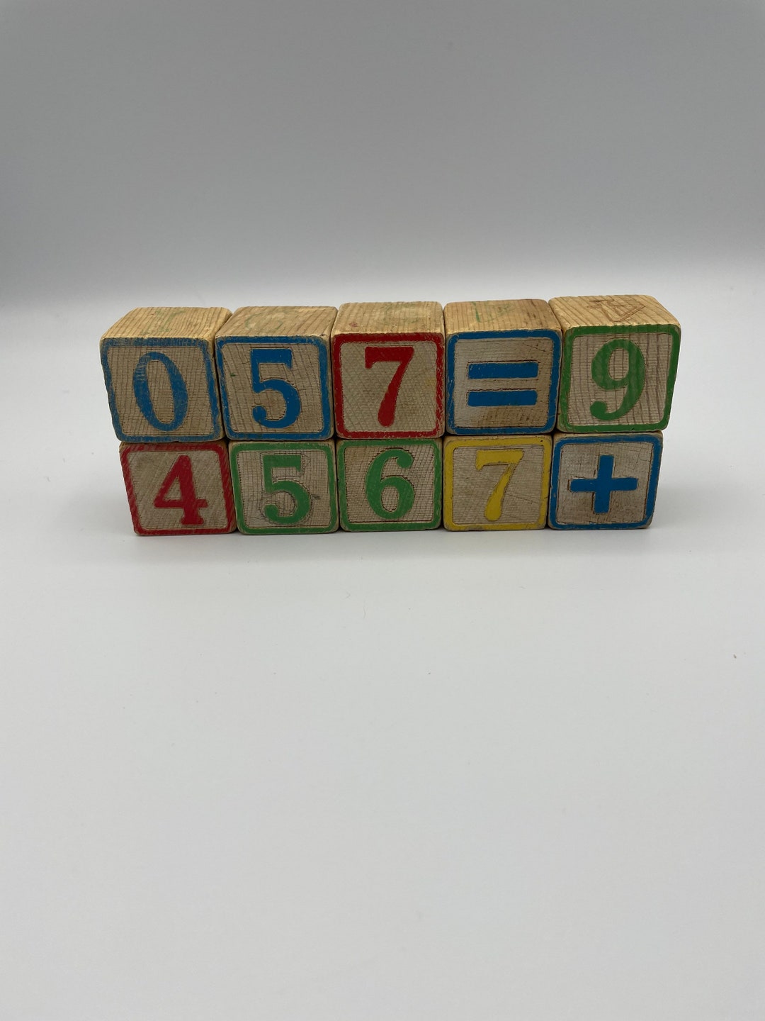 Vintage Wood Numbers Blocks, Craft Blocks, Vintage Wood Block, Toddler ...