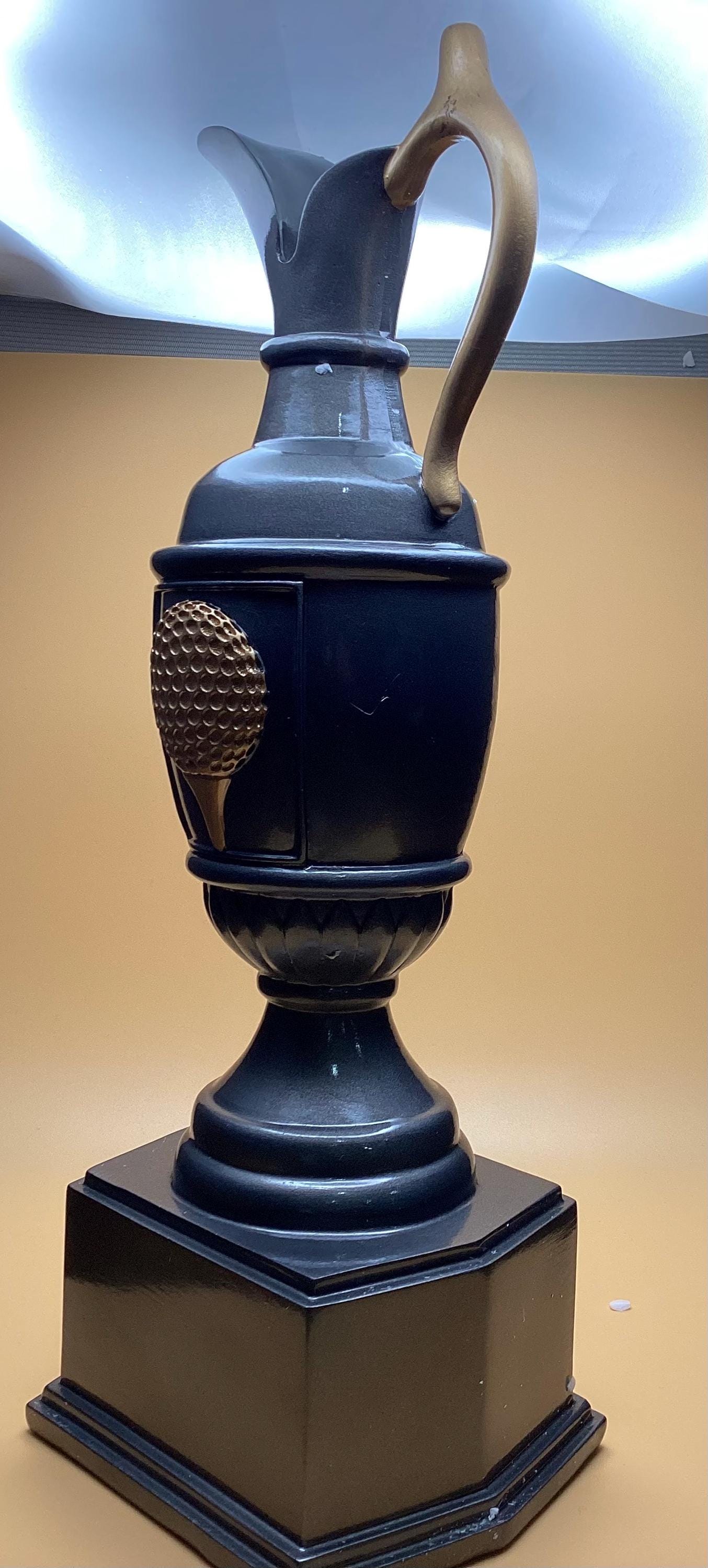 Golf Claret Jug Trophy: Gunmetal Grey Resin With Gold Ball - Etsy