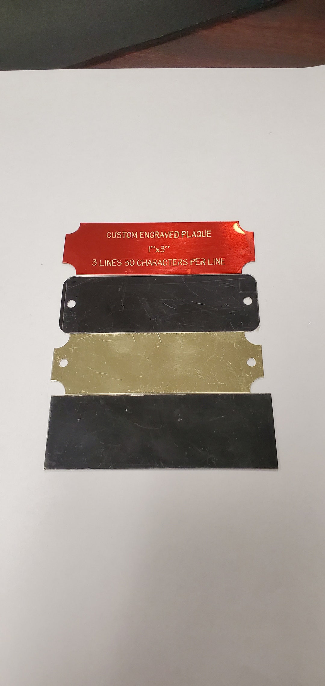 Custom Engraved Brass Plaque: Personalized Name Plate, Art Tag (1" X 3 ...