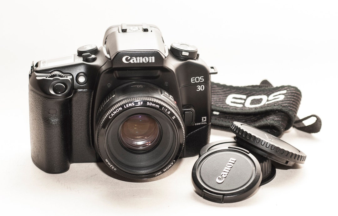Canon EOS 30 Film Camera With Canon 50 Mm F/1.8 EF Lens and Original ...