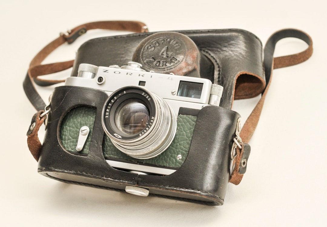Zorki 4 Rangefinder Camera: 35mm Film, Jupiter-8 Lens, Green Khaki Skin ...