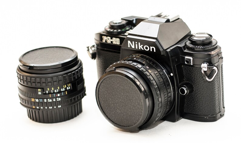 Nikon Fg 20 Film Camera With 2 Lenses Set 50 Mm F 1 8 And 28 Etsy