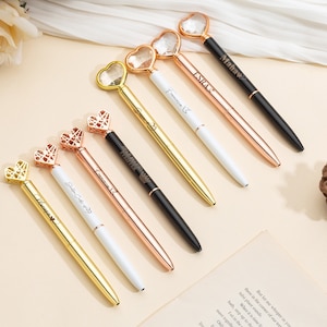 Custom Engraved Diamond Pen,pen Wedding Favors,rose Gold Pens,crystal ...