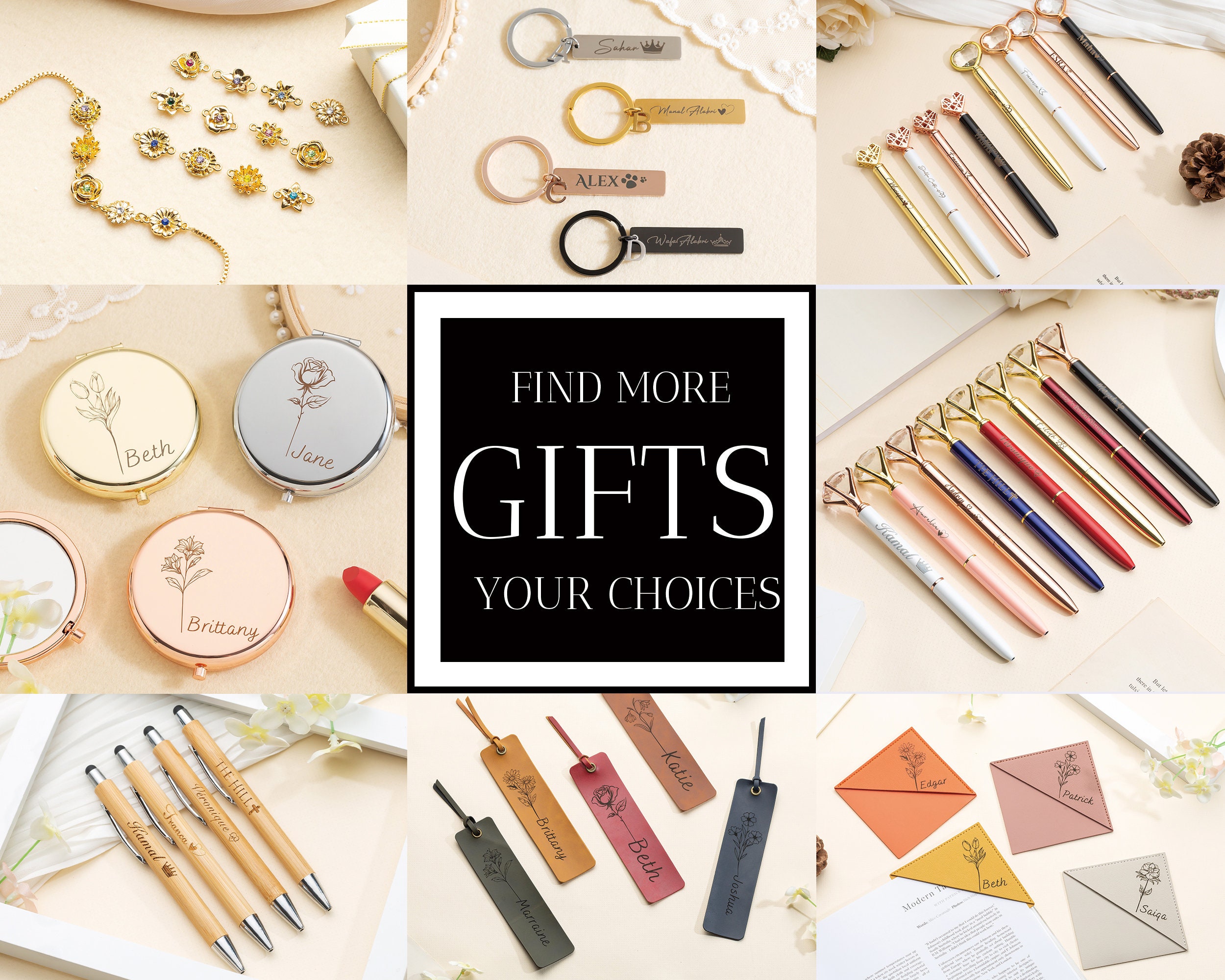 Custom Name Mirror,birth Flowers Gift,custom Mirror,bridesmaid Gifts ...