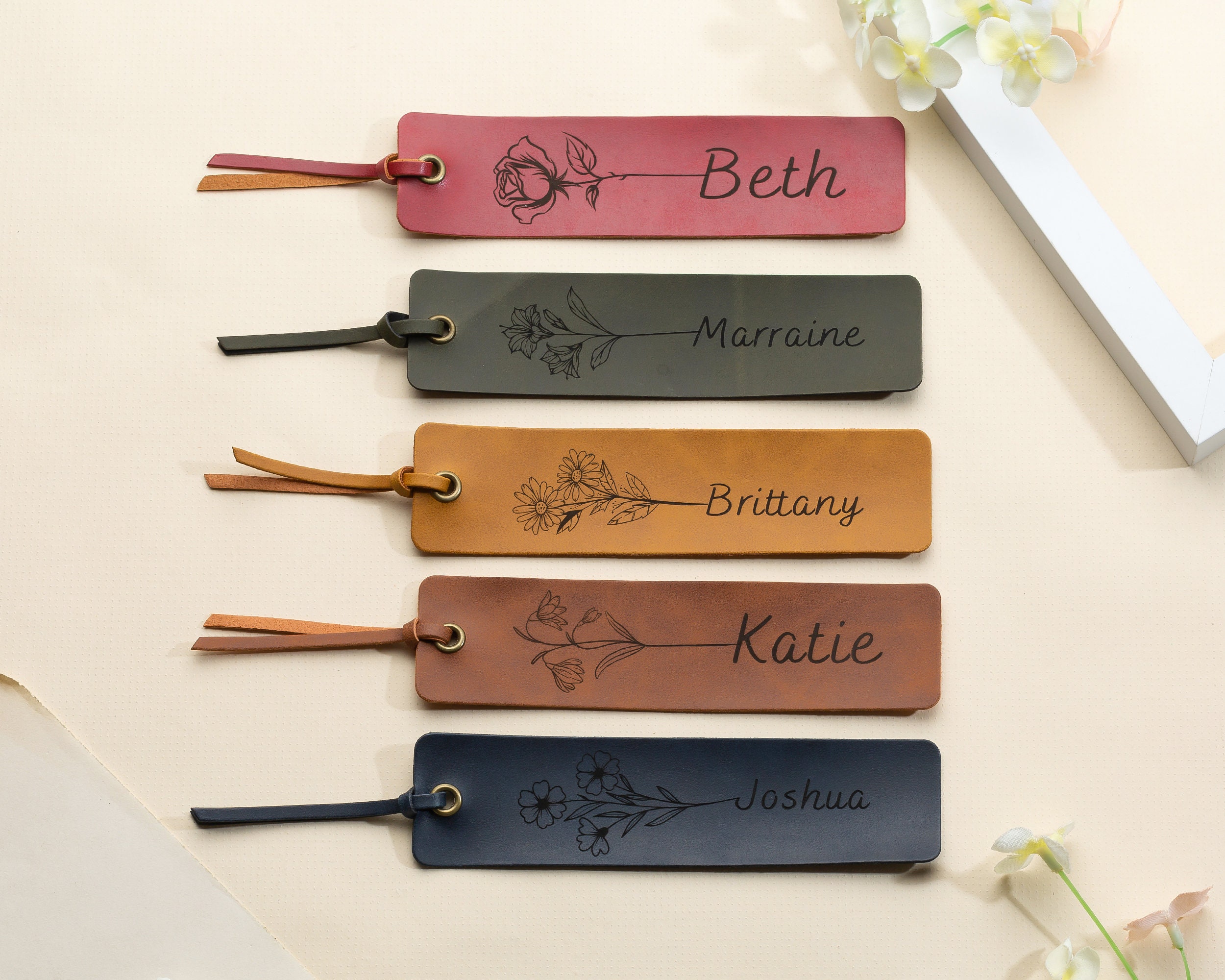 Personalized Leather Bookmark,personalized Gifts,bookmark Gift,custom ...