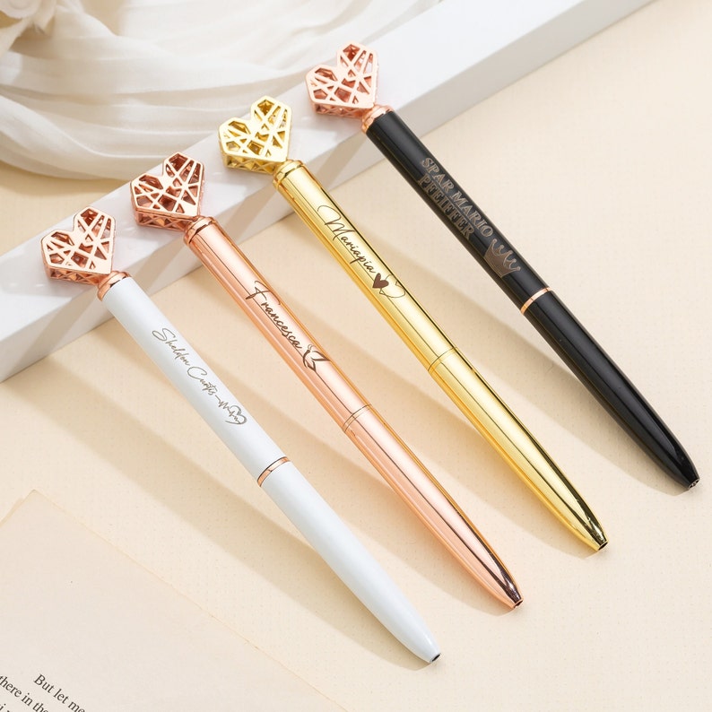 Custom Engraved Diamond Pen,pen Wedding Favors,rose Gold Pens,crystal ...