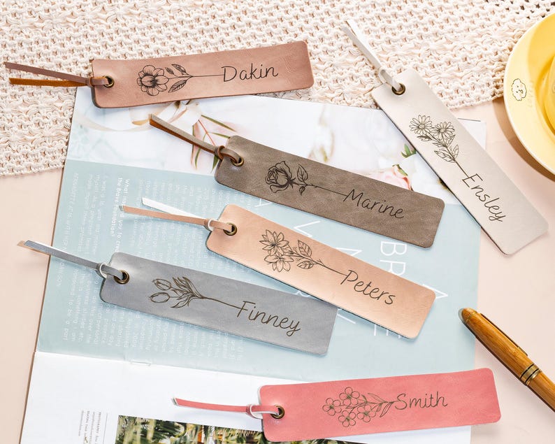Personalized Leather Bookmark,personalized Gifts,bookmark Gift,custom ...