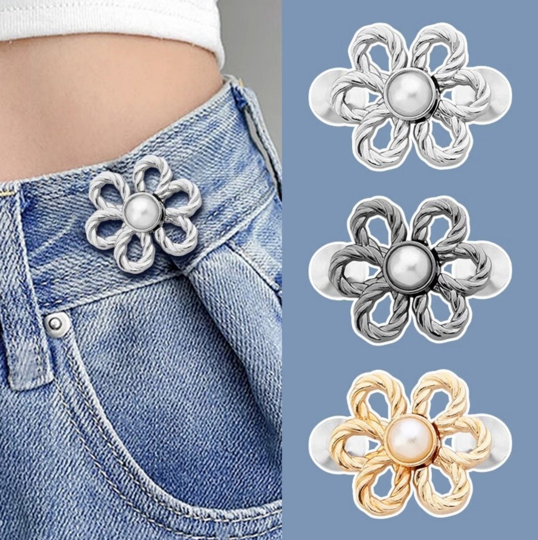 6pcs Floral Style Waist Button Buckle Waistband Tightener, Clip Clasp ...