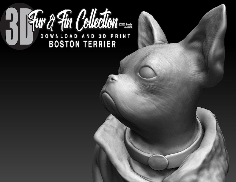 Boston Terrier Dog 3d Print STL File - Etsy Finland