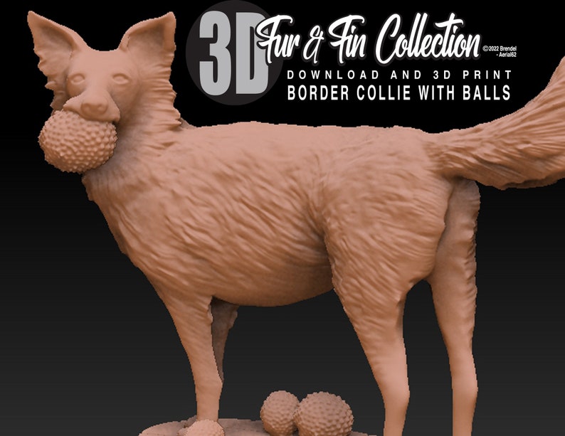 Border Collie Dog - STL File Download for 3d Printers - Etsy