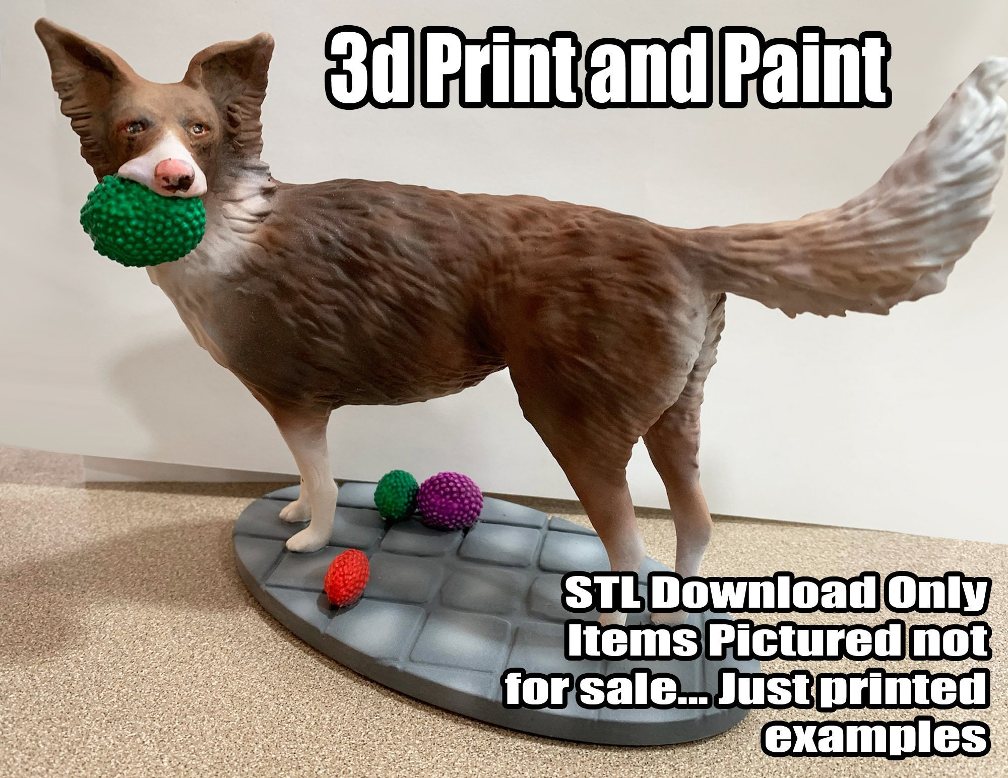 Border Collie Dog - STL File Download for 3d Printers - Etsy