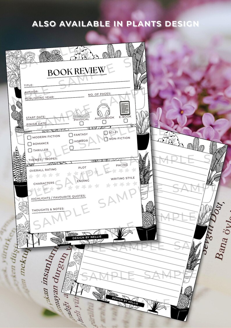 Digital Printable Book Review Sheets A5-size Witchy Vibes Reading ...