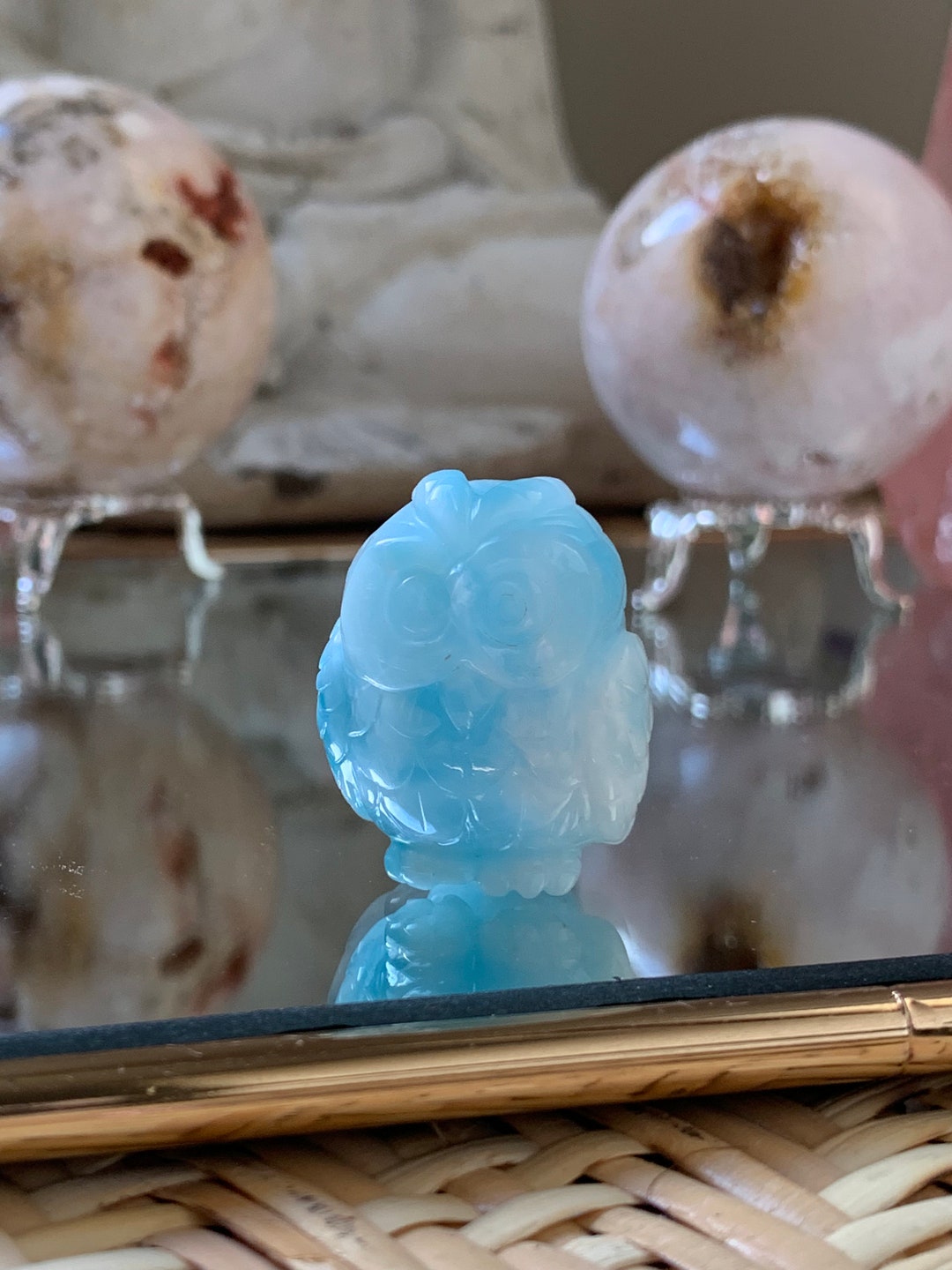 Larimar Owl / Carving / High Grade Quality / Natural / Gemmy / 24g ...