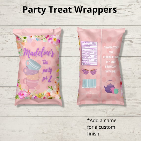 12 Tea Party Chip Bags Party for 2 Chip Bags Tea Party for | Etsy