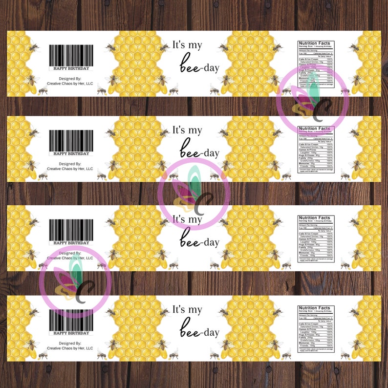 12 Bee-day Water Bottle Labels Bee-day Party Labels Bumble - Etsy