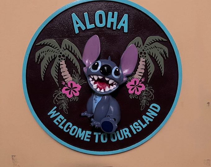 Stitch Carved and 3d Welcome Sign - Etsy