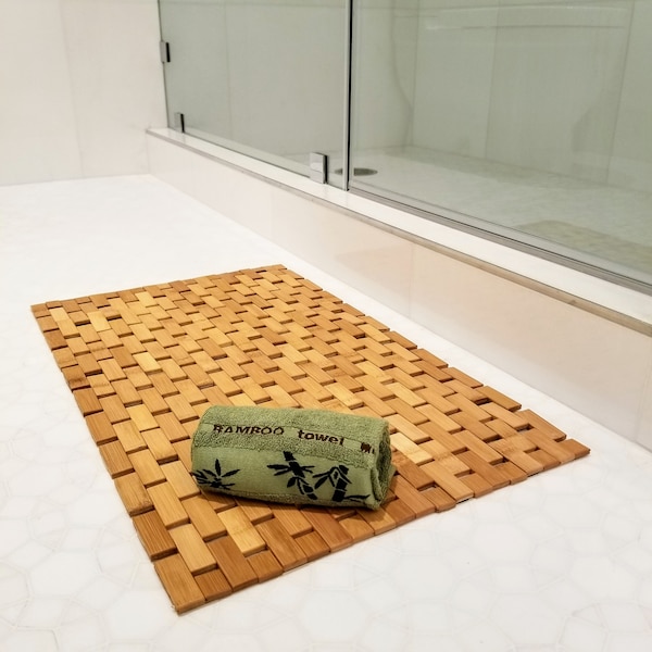 Wood Bath Mat - Etsy
