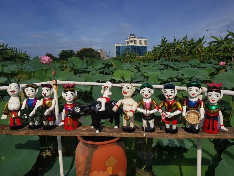 Handmade Vietnam Water Puppet, Lacquer Wooden Marionette, Vintage ...
