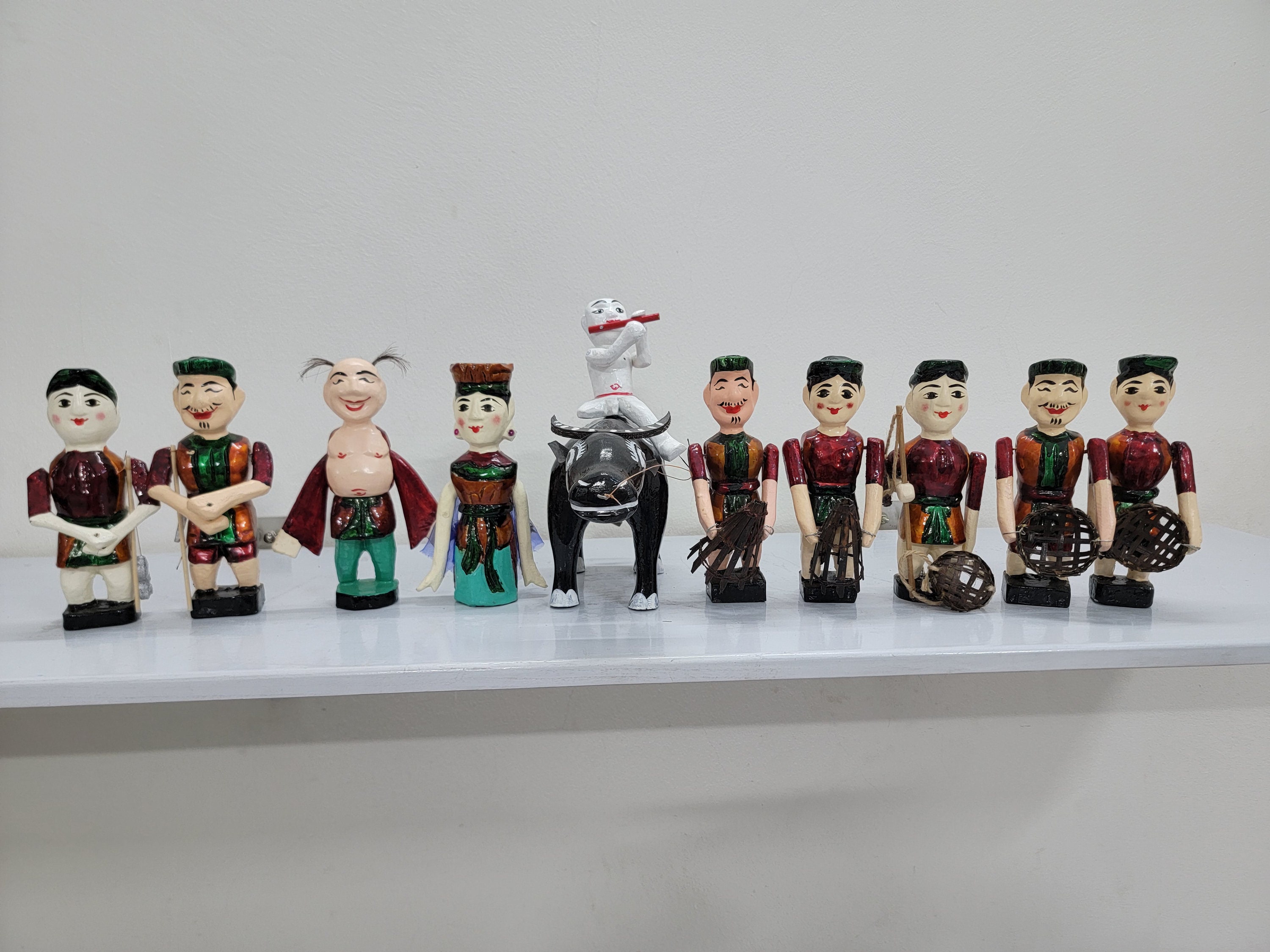 Handmade Vietnam Water Puppet, Lacquer Wooden Marionette, Vintage ...