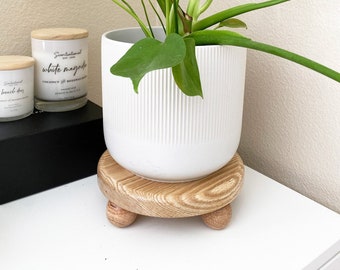 Solid Round Oak Wood Plant Stand Display Stand Mini Stool | Etsy