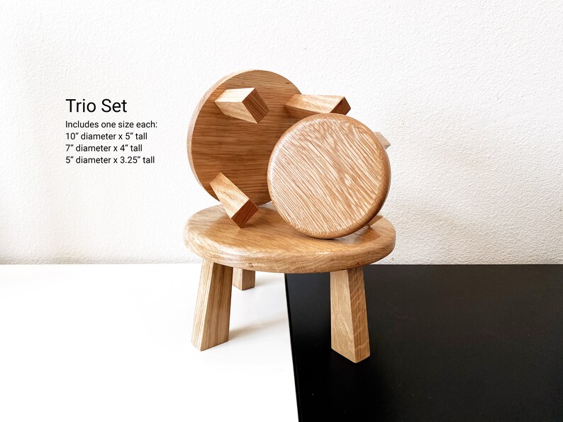 Solid Round Oak Wood Plant Stand Display Stand Mini Stool - Etsy