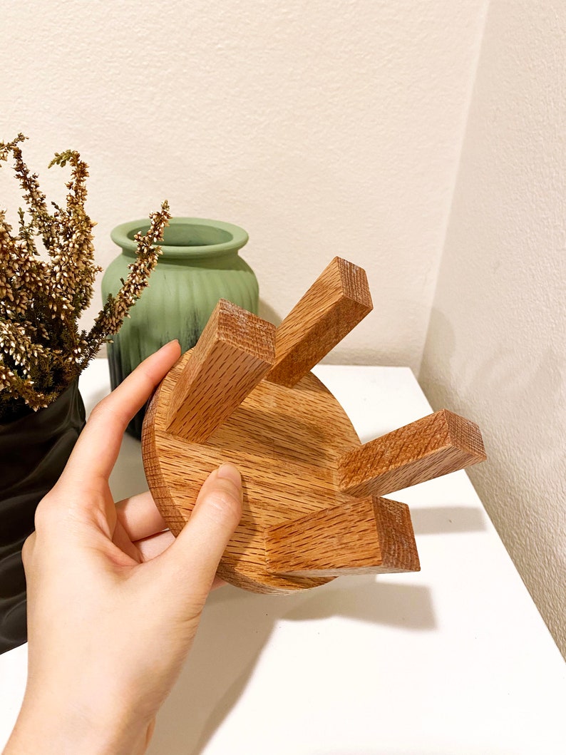 Solid Round Oak Wood Plant Stand Display Stand Mini Stool - Etsy