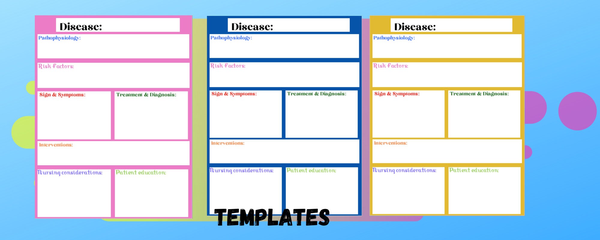 Disease Process Concept Map Disease Process Study Templates Etsy