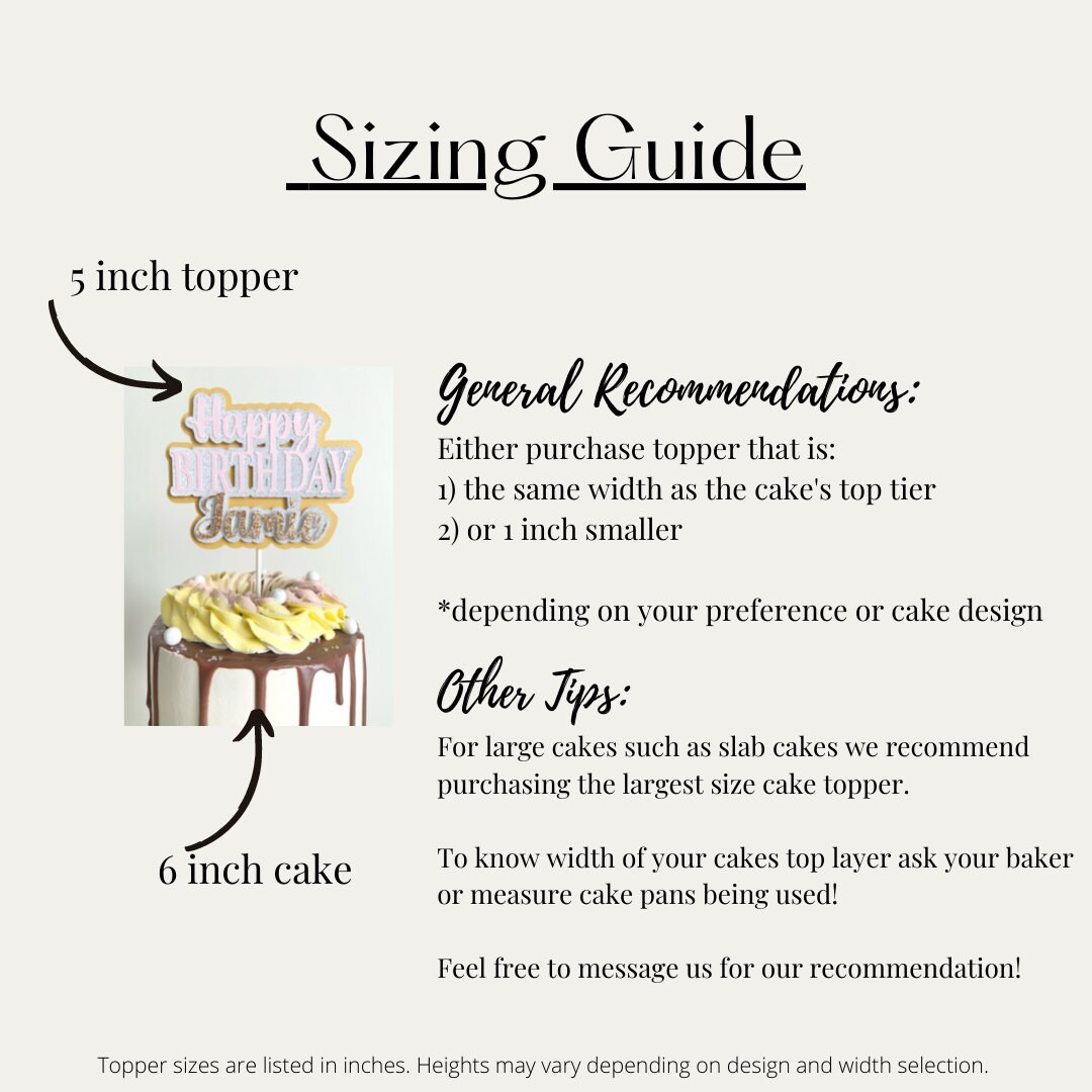 Custom Name Cake Topper Birthday Cake Topper for Her - Etsy