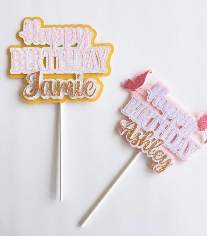 Custom Glitter Butterfly Cake Topper: Personalized Birthday Decor - Etsy