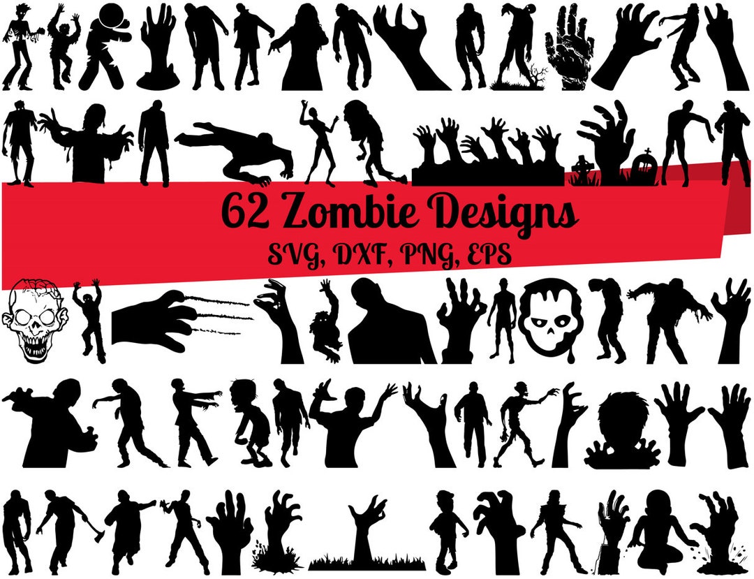 62 Zombie SVG Bundle, Zombie Hand Svg, Zombie Dxf, Zombie Png, Zombie ...