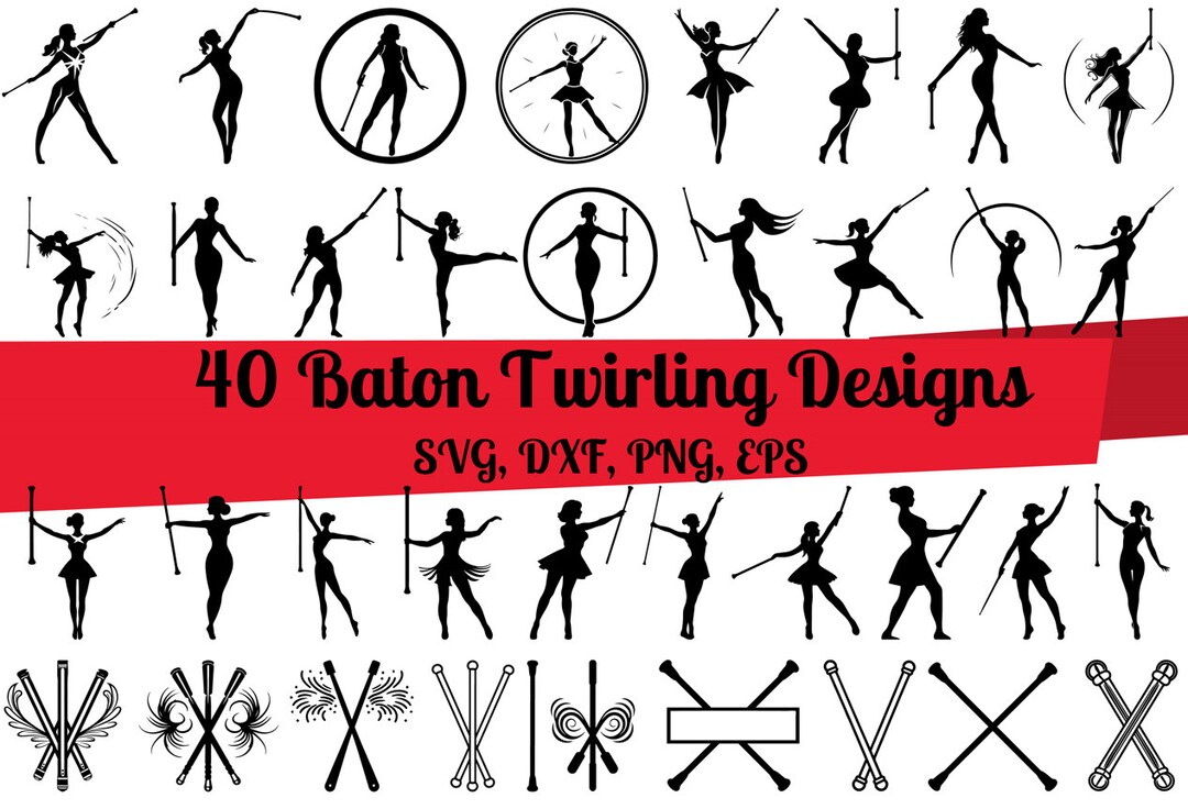 40 Baton Twirling SVG Bundle, Baton Twirling Zauberstab svg, Baton ...