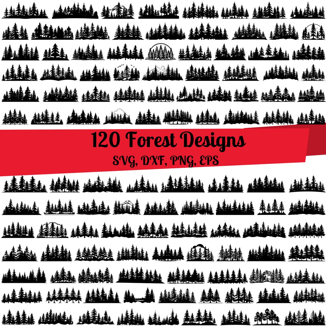 120 Forest SVG Bundle, Pine Forest Svg, Forest Dxf, Forest Png, Forest ...