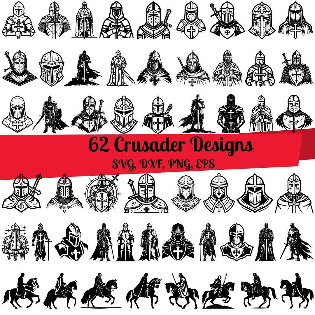 62 Crusader SVG Bundle, Medieval Svg, Crusader Knight Svg, Crusader Dxf ...