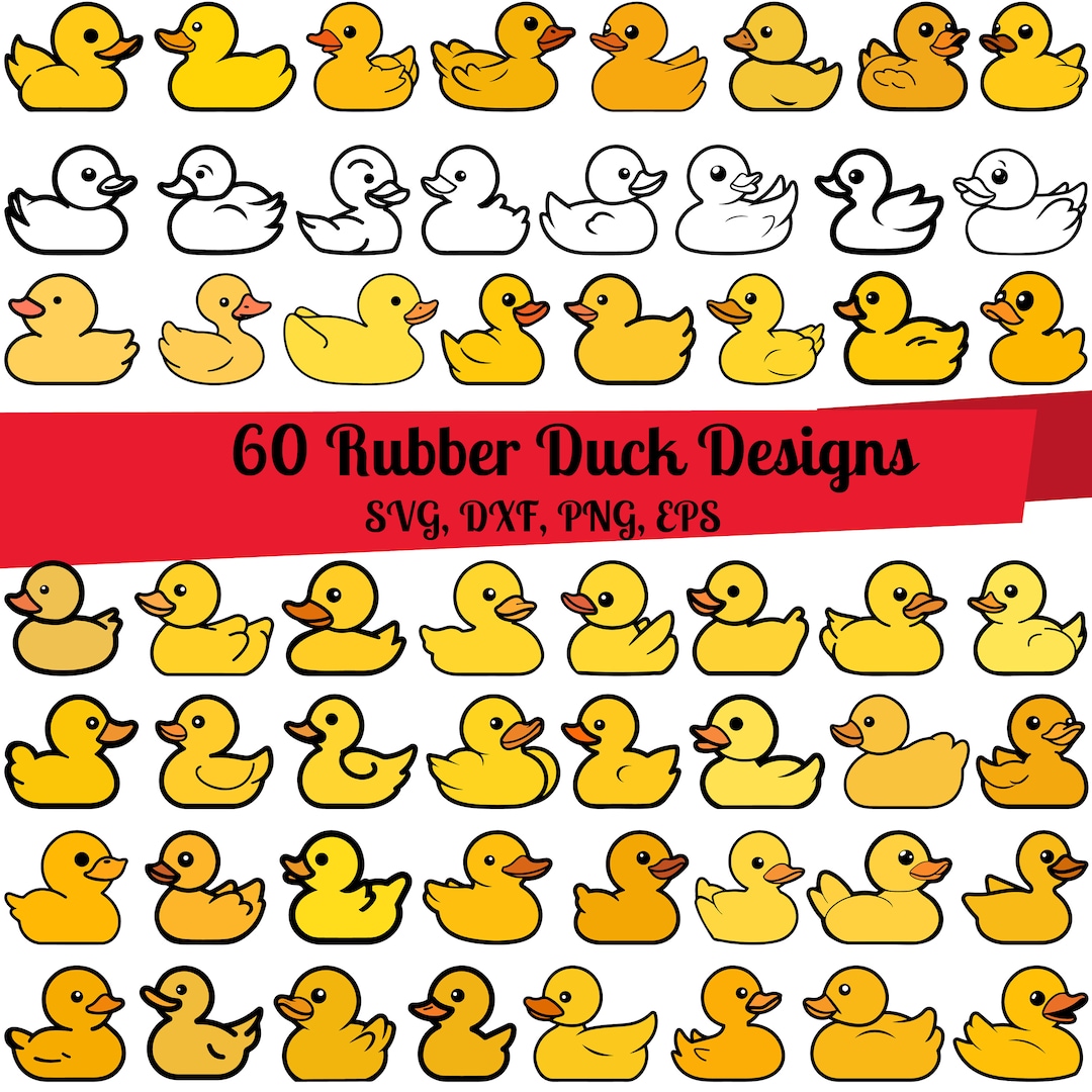 60 Rubber Duck SVG Bundle, Rubber Duck Dxf, Rubber Duck Png, Rubber ...