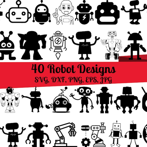 Robot Svg - Etsy