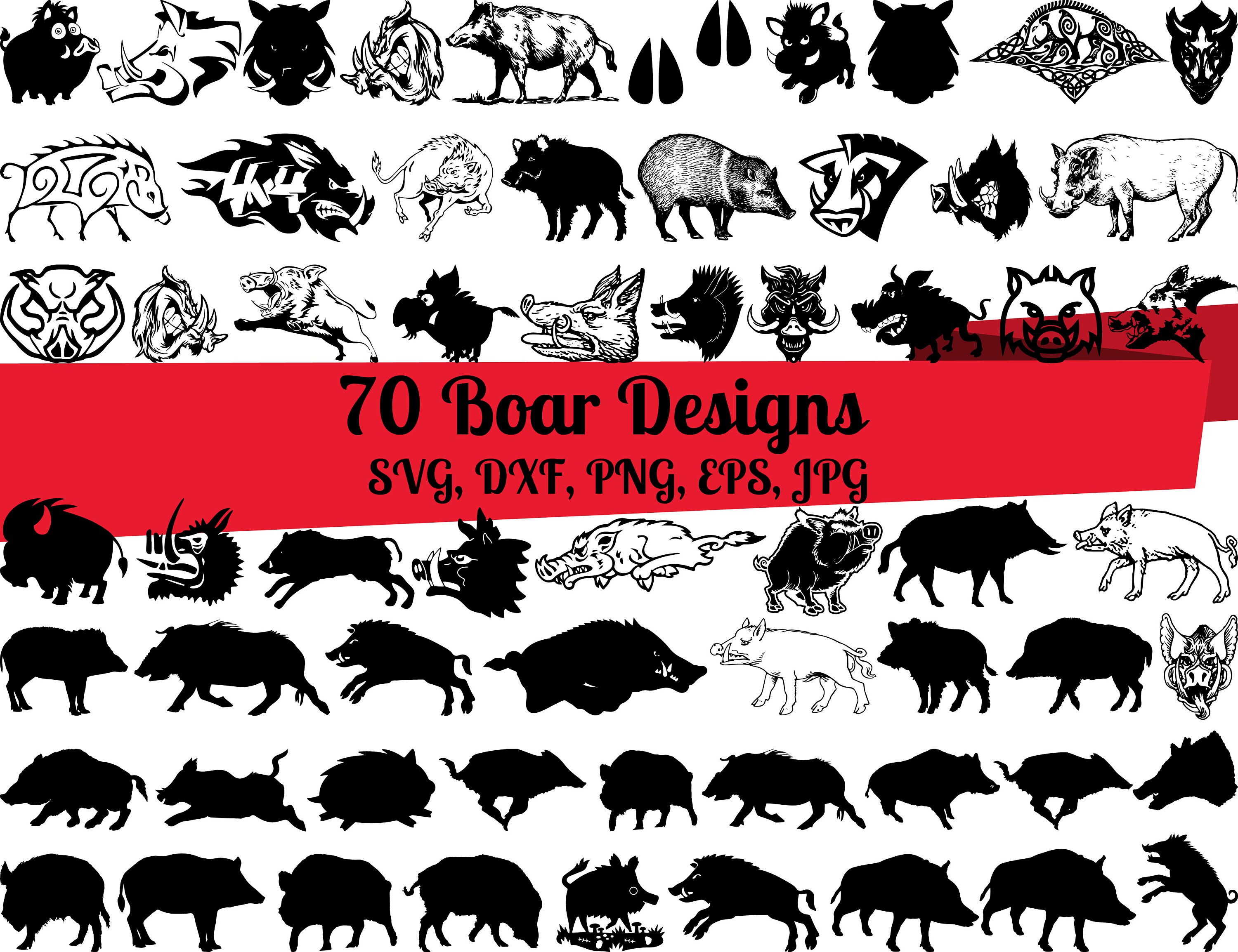 70 Boar SVG Bundle Willd Boar Svg Boar Dxf Boar Png Boar - Etsy Australia