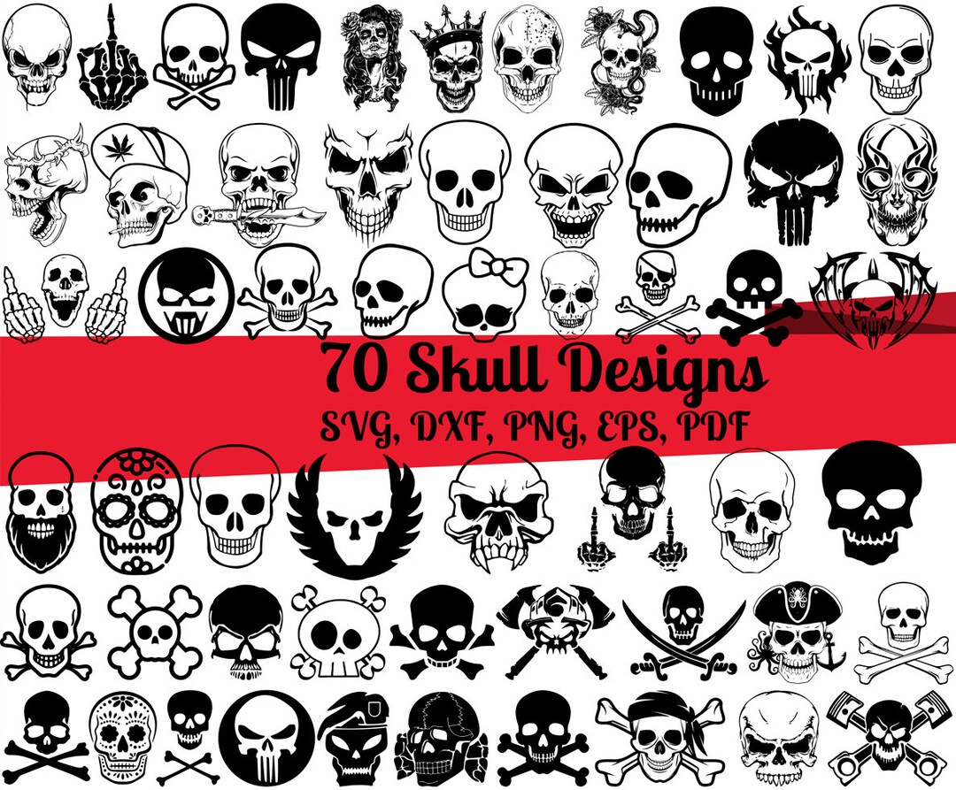 70 Skull SVG Bundle Skull Dxf Skull Png Skull Eps Skull - Etsy Ireland