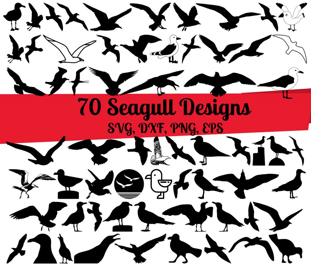 70 Seagull SVG Bundle, Sea Gull Svg, Seagull Head Svg, Seagull Dxf ...