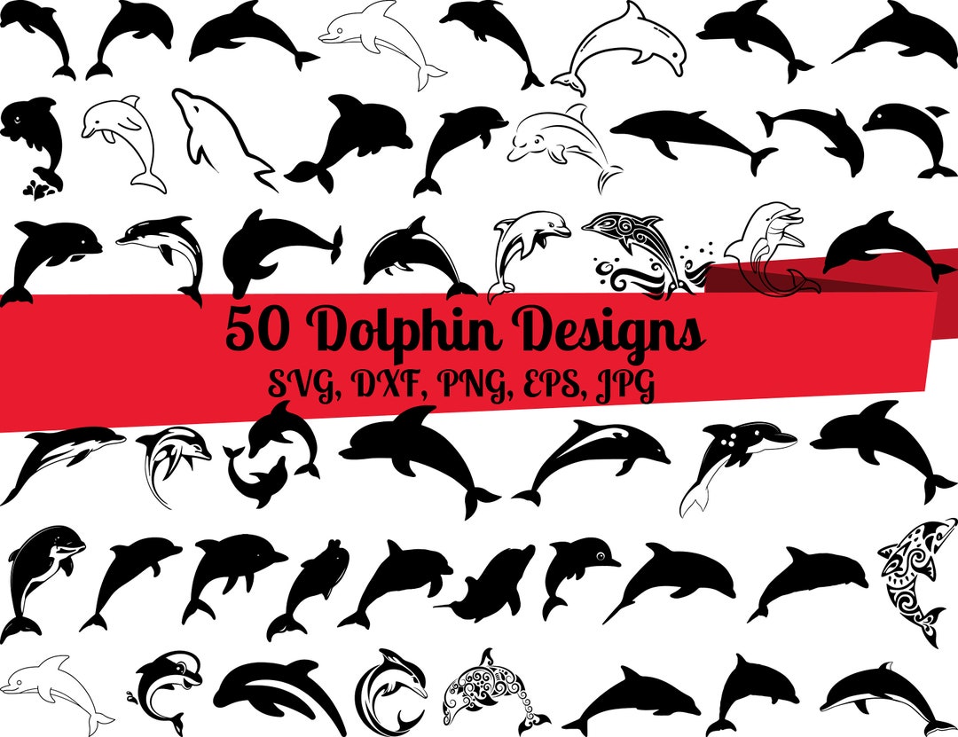50 Dolphin SVG Bundle, Dolphin Dxf, Dolphin Png, Dolphin Eps, Dolphin ...