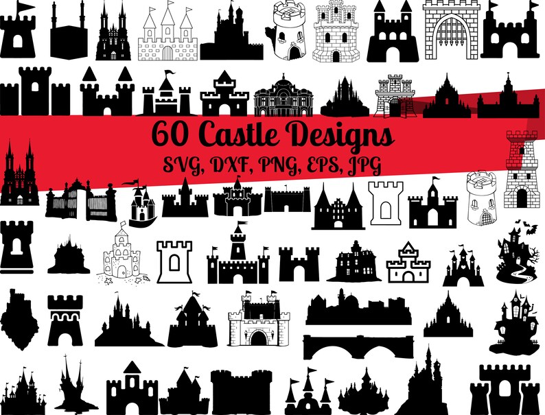 60 Castle SVG Bundle Castle Dxf Castle Png Castle Eps | Etsy