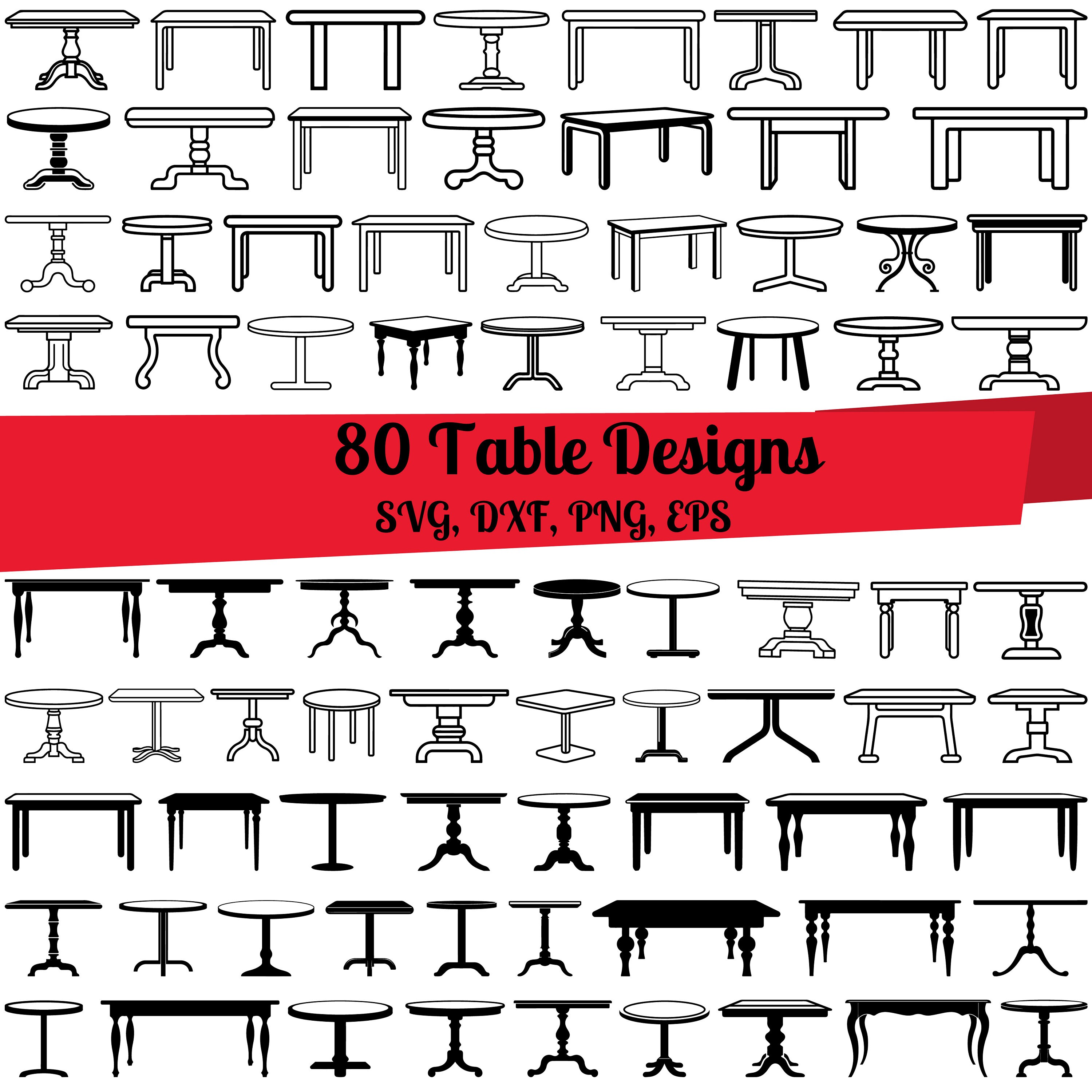 80 Tabel SVG Bundel, Tabel dxf, Tabel png, Tabel vector, Tabeloverzicht ...