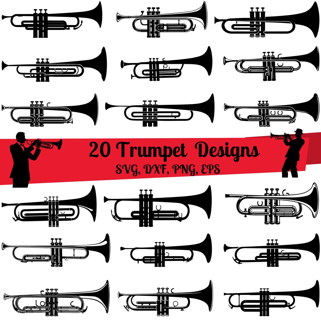 20 Trumpet SVG Bundle, Trumpet dxf, Trumpet png, vetor de trompete ...