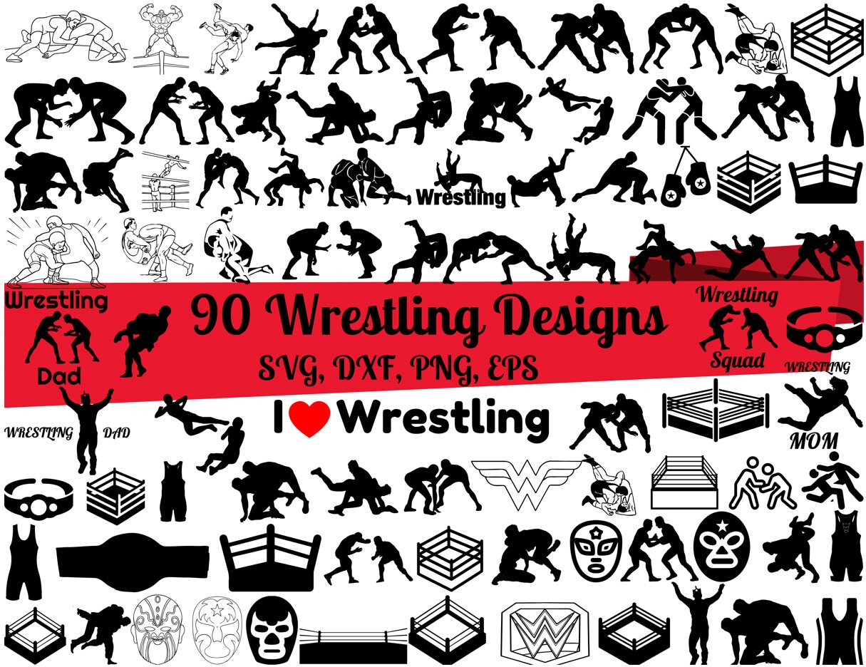 90 Wrestling SVG Bundle Wrestling Dxf Wrestling Png | Etsy Canada
