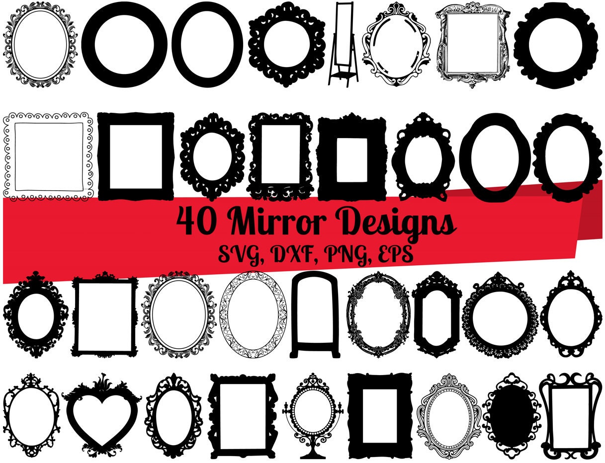 40 Mirror SVG Bundle Mirror Frame Svg Mirror Dxf Framed - Etsy UK