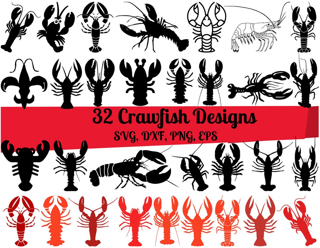32 Crawfish SVG Bundle, Crayfish Svg, Crawfish Boilsvg, Crawfish Dxf ...